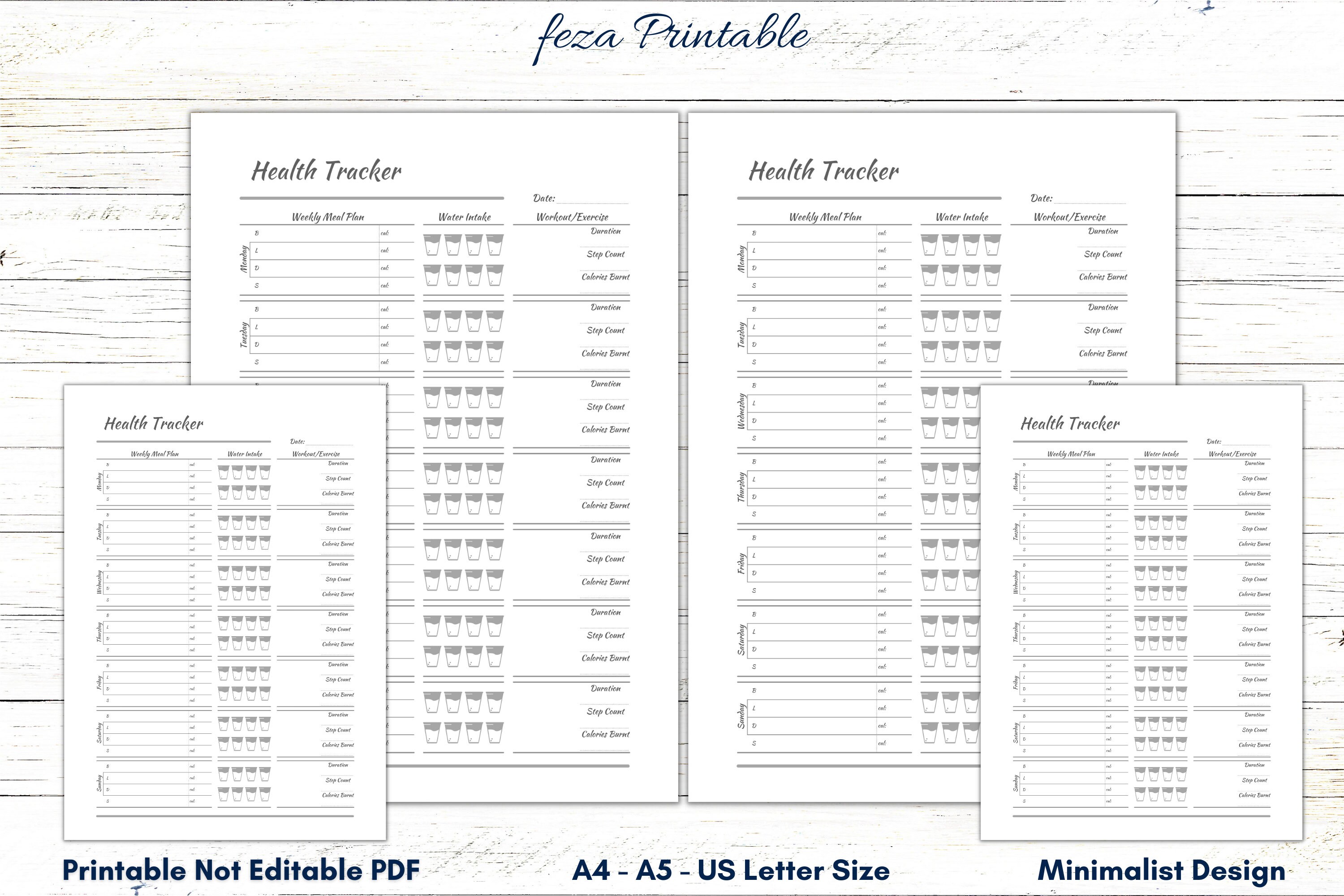 Health Tracker Printable, Health Planner, Wellness Log, Health Journal ...