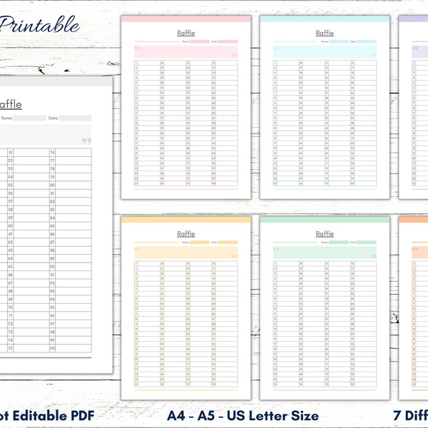 100 Square Raffle Board - Etsy Australia