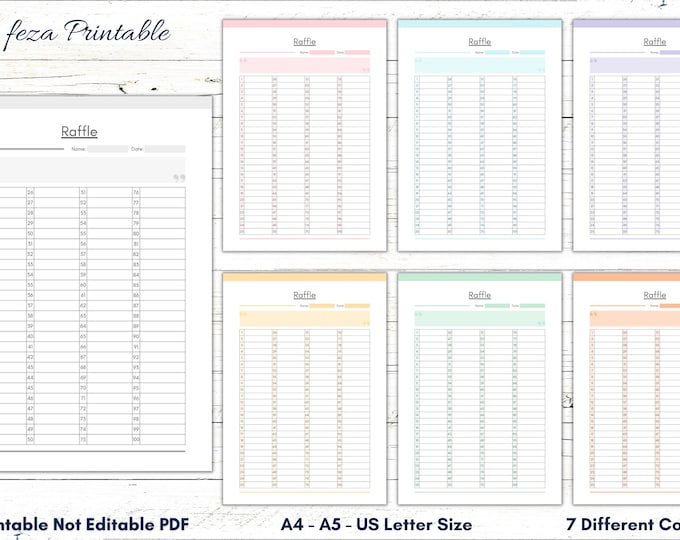 Basket Raffle Ticket Spreadsheet for Fundraiser Ticket Auction Ticket ...