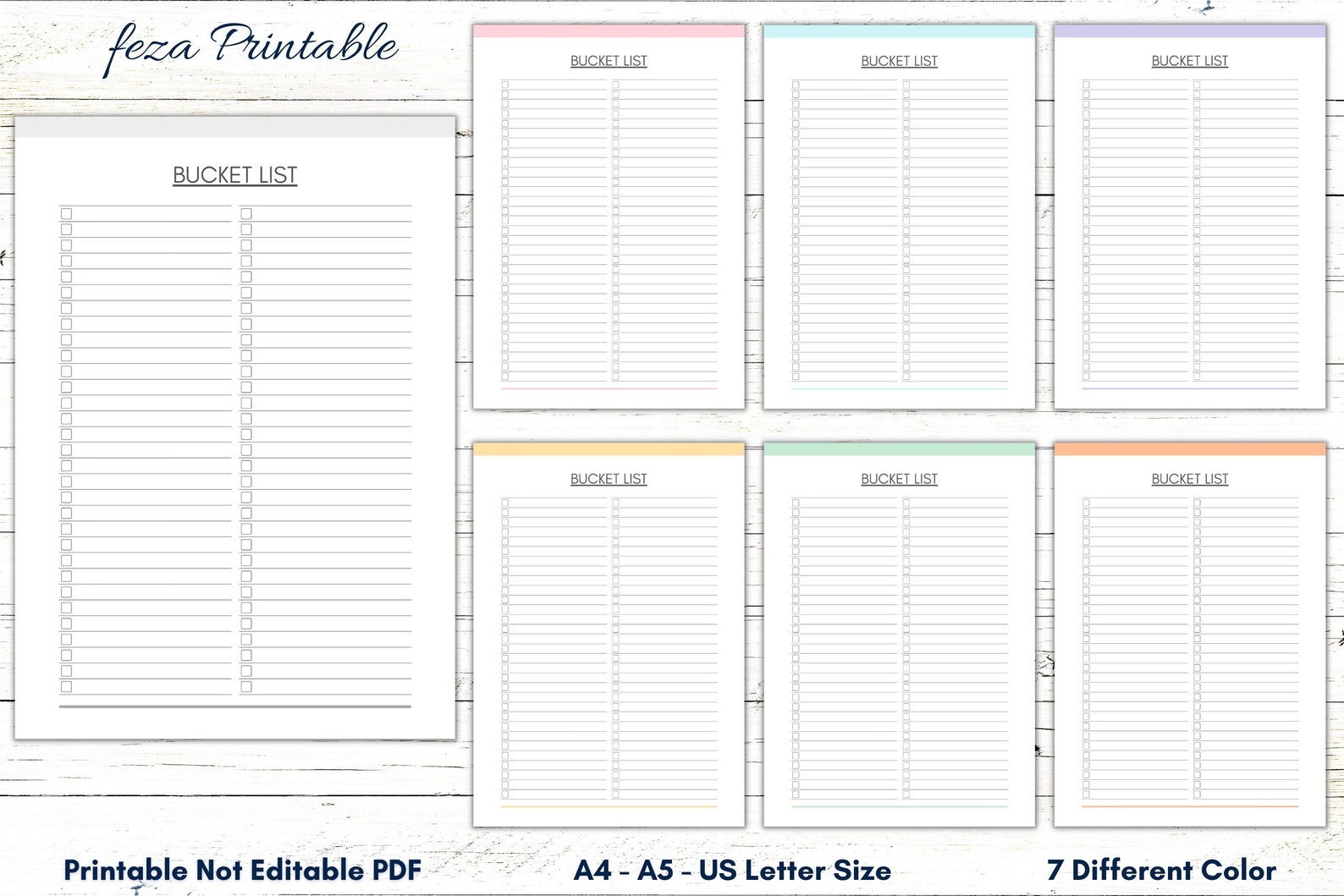 Bucket List Printable Template, Bucket List Sheet, Bucket List Bullet ...