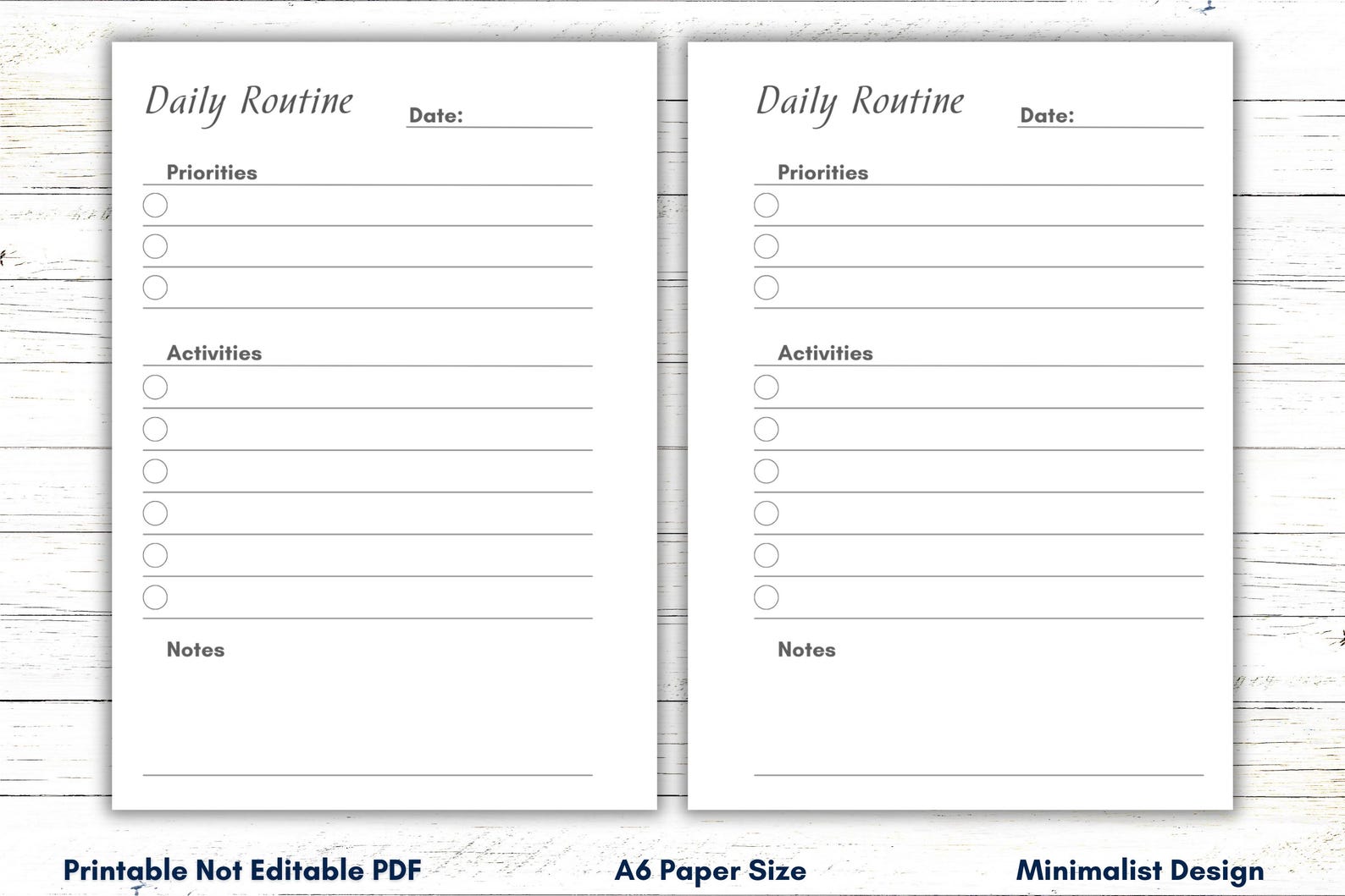 A6, Daily Routine Checklist, Routine Chart Printable, Routine Planner ...