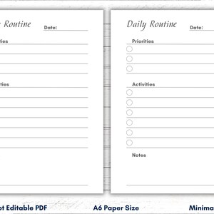 A6, Daily Routine Checklist, Routine Chart Printable, Routine Planner ...