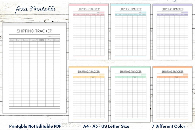 Printable Shipping Tracker, Printable Shipping Log, Printable Business ...