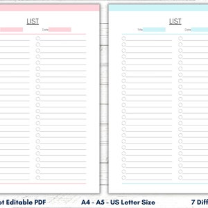 Printable Blank List Template, Blank Checklist Form, Blank List Form ...