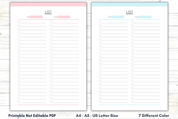 Plantilla De Lista Numerada En Blanco