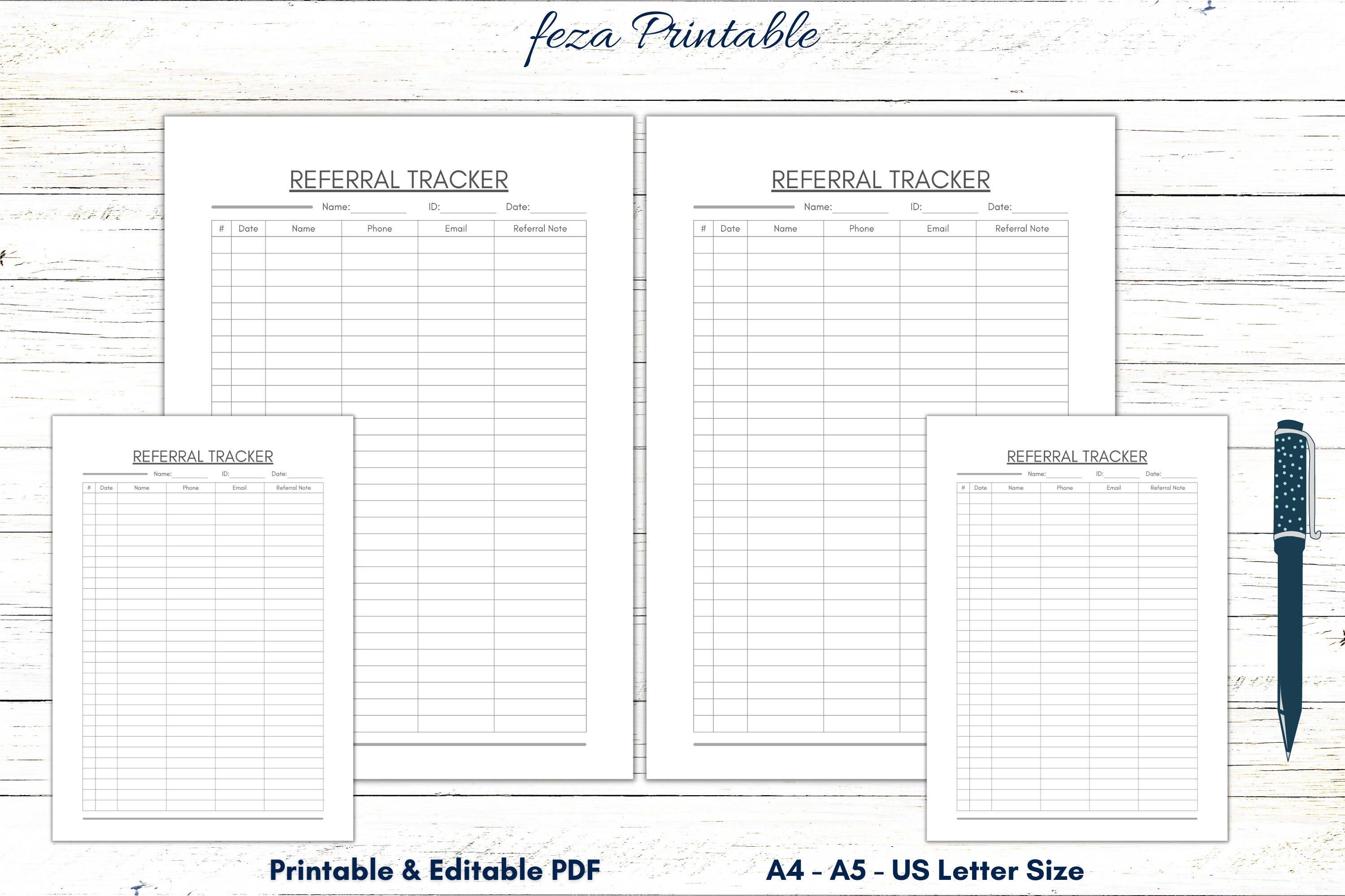 Referral Tracker Editable, Referral Tracker, Referral Tracker Printable ...
