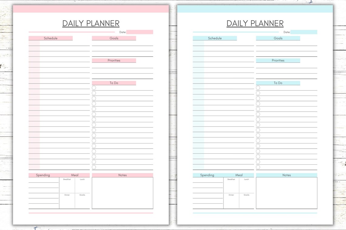 Printable Daily Planner, Daily Log, Daily Notes, Printable to Do List ...