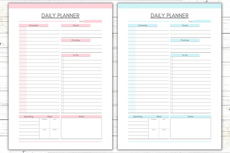 Printable Daily Planner, Daily Log, Daily Notes, Printable to Do List ...
