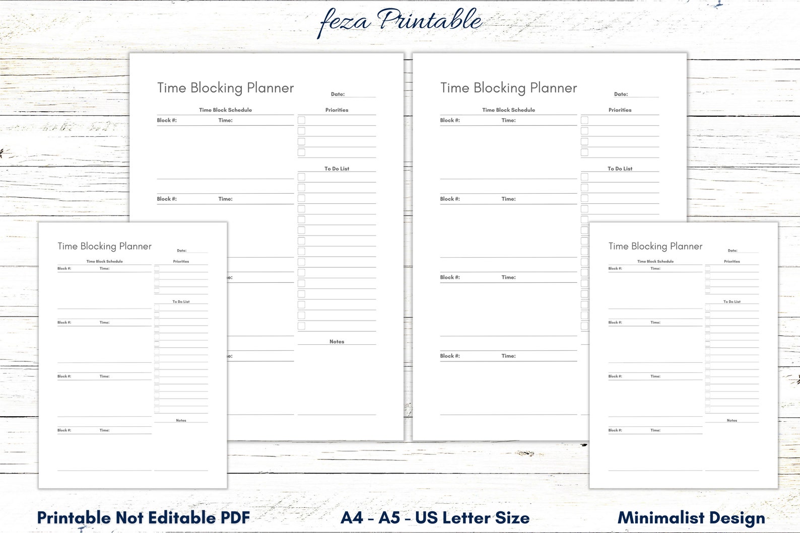 Time Blocking Template, Time Block Planner, Time Blocking Printable ...