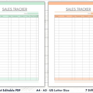 Printable Sales Tracker, Sales Tracking, Printable Order Tracker, PDF ...
