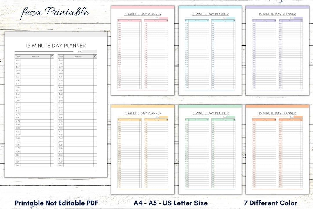 15 Minute Planner Printable, 15 Minutes Planner, 15 Minute Daily ...