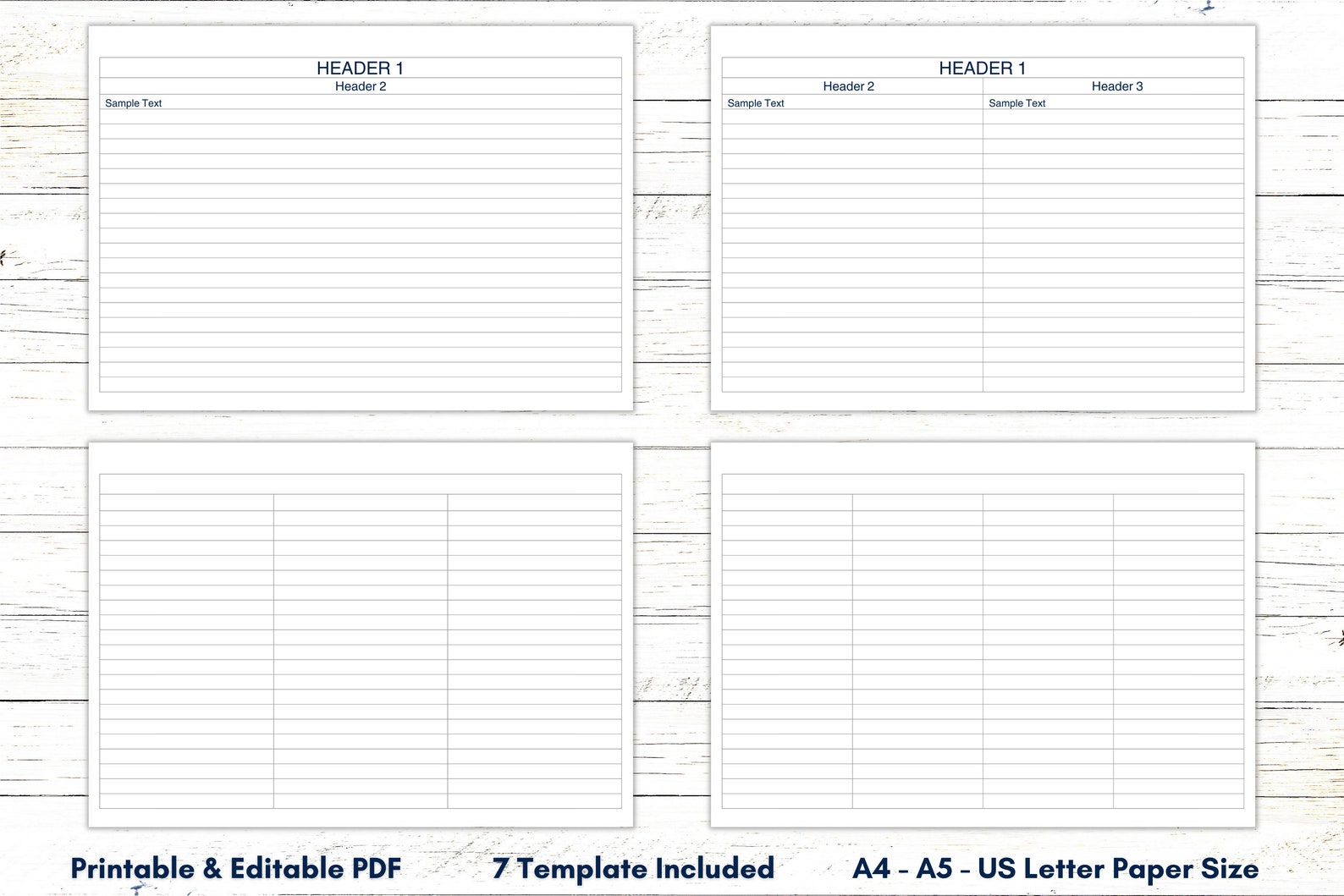 Blank Columns Chart Sheet Printable, Editable Blank Worksheet, Fillable