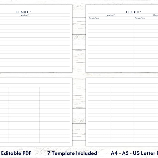 Blank Columns Chart Sheet Printable - Etsy
