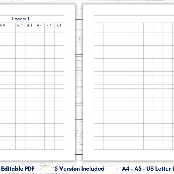 Fillable Column Template - Etsy