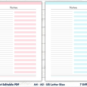Printable 2 Column Note Pages, Note Sheet Template, Writing Paper ...