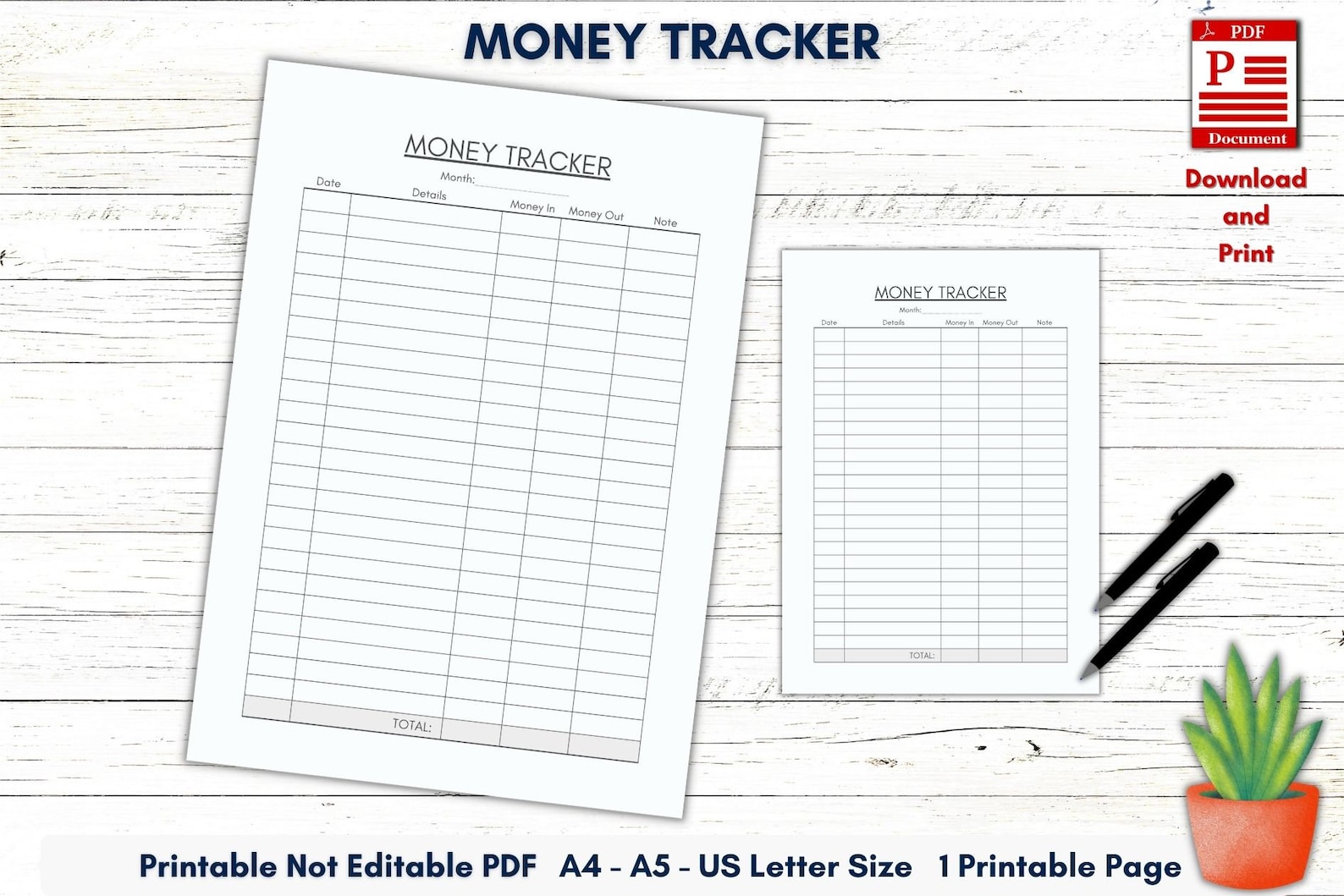 Printable Money Tracker Printable Personal Finance Tracker | Etsy