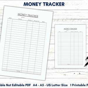 Printable Money Tracker Printable Personal Finance Tracker | Etsy