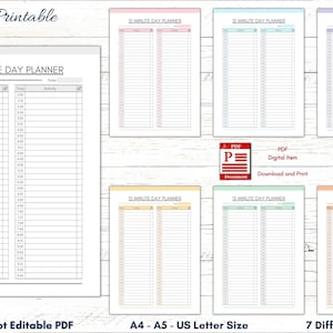 15 Minute Daily Planner Printable, Schedule Template (PDF) - Etsy