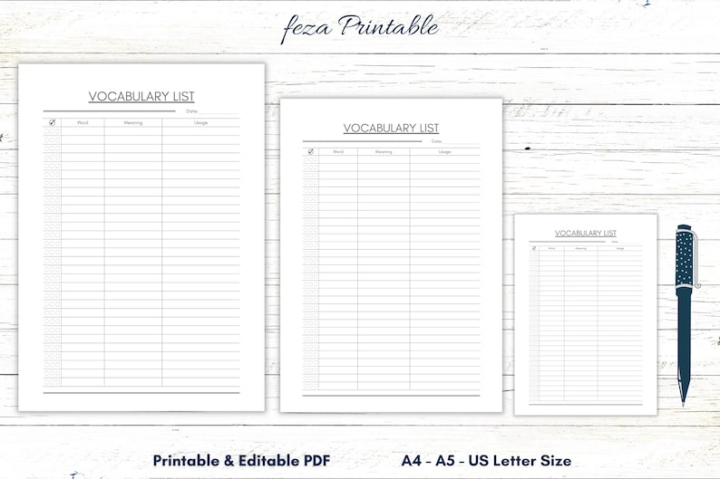Vocabulary List, Vocabulary Log, Vocabulary Journal, Vocabulary Books ...