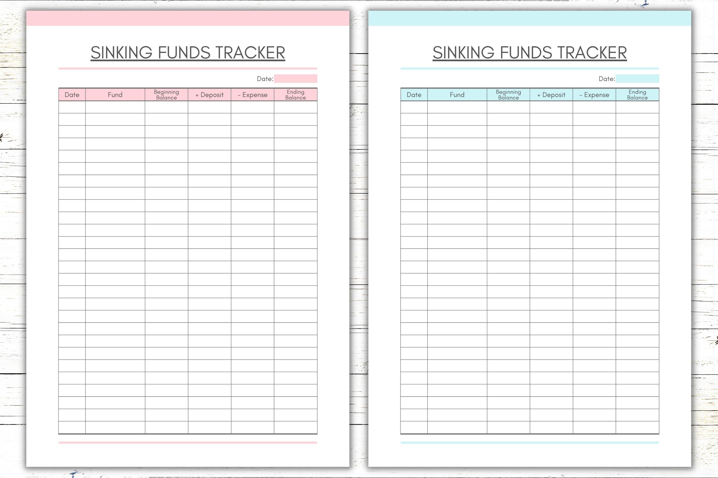 Printable Sinking Funds Tracker, Sinking Funds Planner, Sinking Fund ...