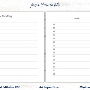 A6 One Line A Day, One Line A Day Journal, One Line A Day Printable ...