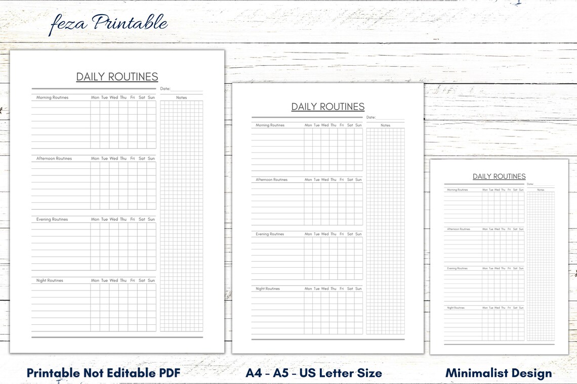 Daily Routine Printable Checklist, Weekly Routine Printable Checklist ...