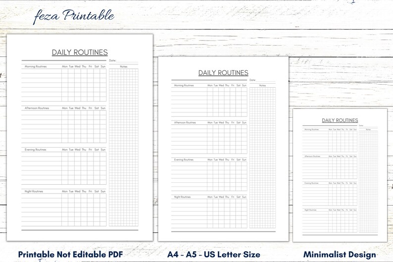 Daily Routine Printable Checklist, Weekly Routine Printable Checklist ...