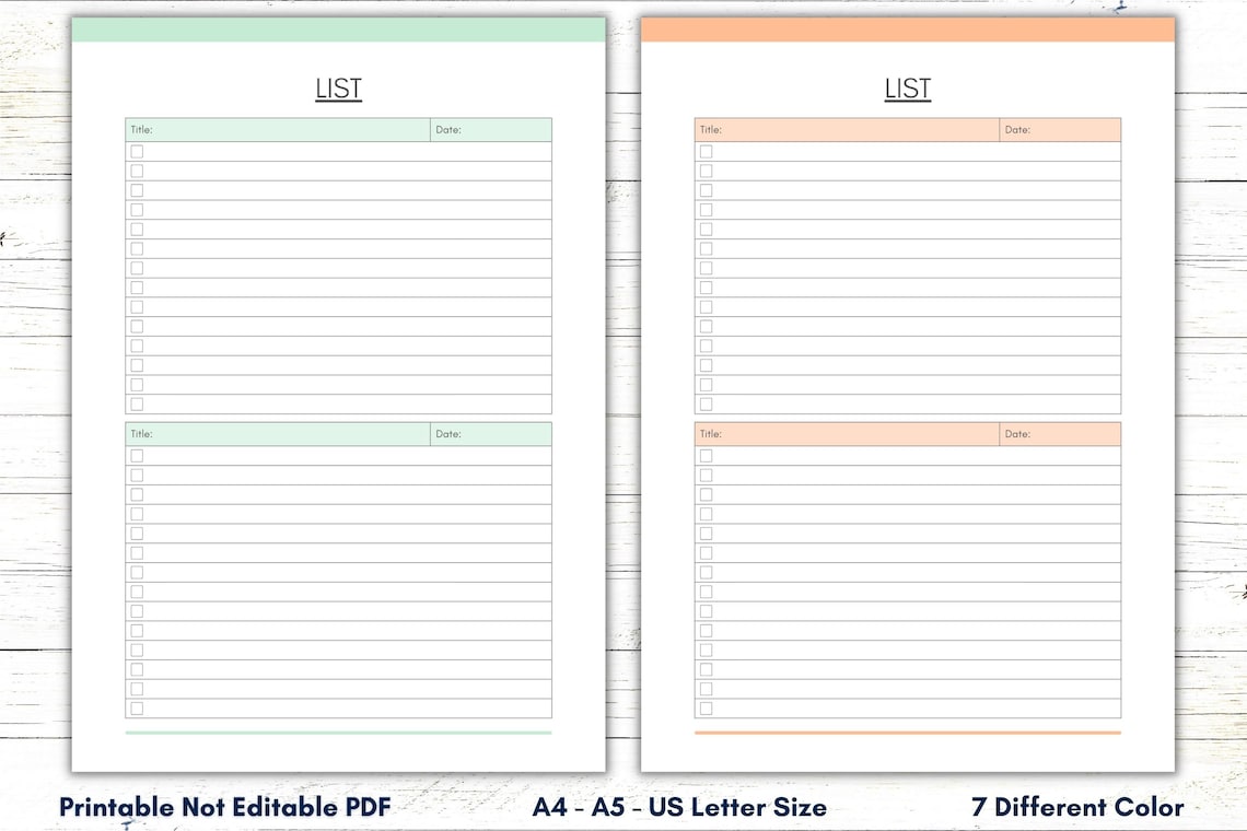 Printable Blank List Template, Blank Checklist Form, Blank List Form ...