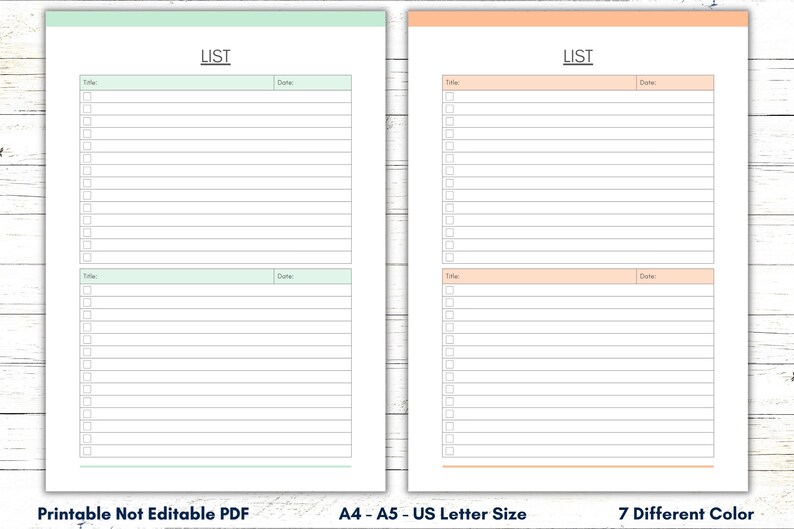 Printable Blank List Template, Blank Checklist Form, Blank List Form ...