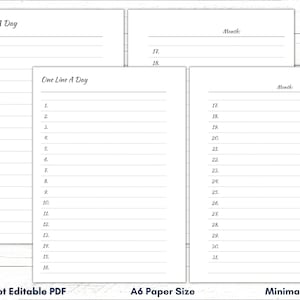 A6 One Line A Day, One Line A Day Journal, One Line A Day Printable ...