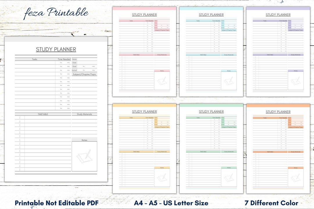 Printable Study Planner, Daily Study Planner, Printable Student ...