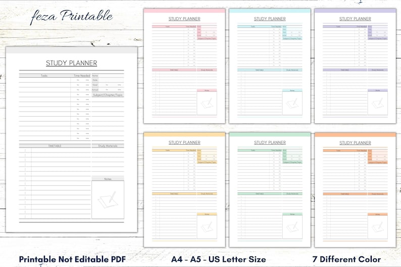 Printable Study Planner, Daily Study Planner, Printable Student ...