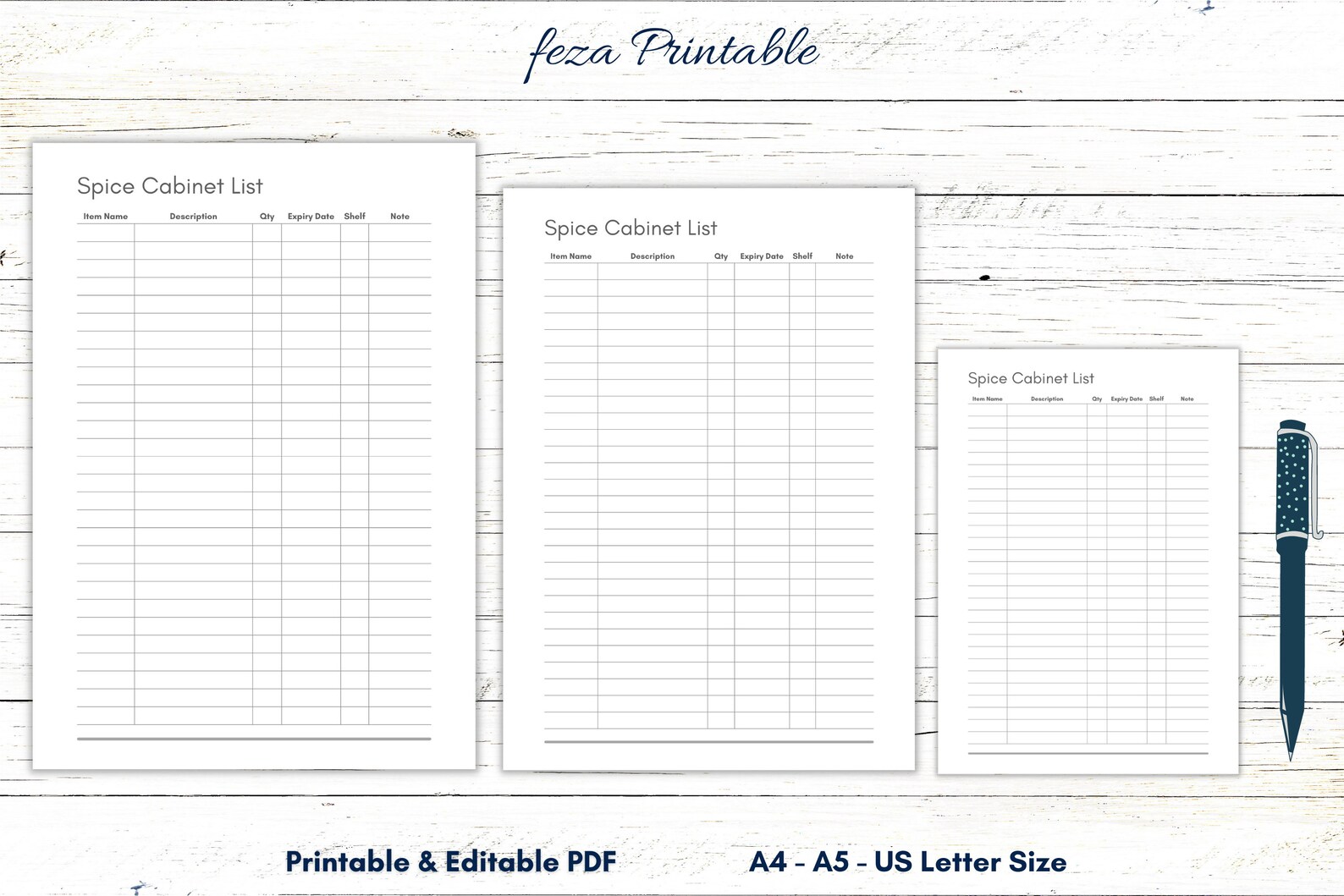 Spice Cabinet List Printable & Editable, Spice Cabinet Organizer, Spice ...
