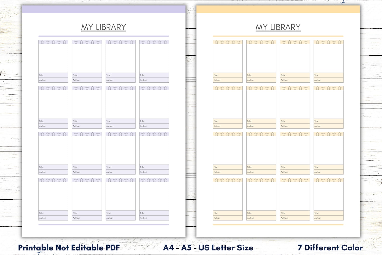 Library Planner Printable Template, Library Overview, Library List ...