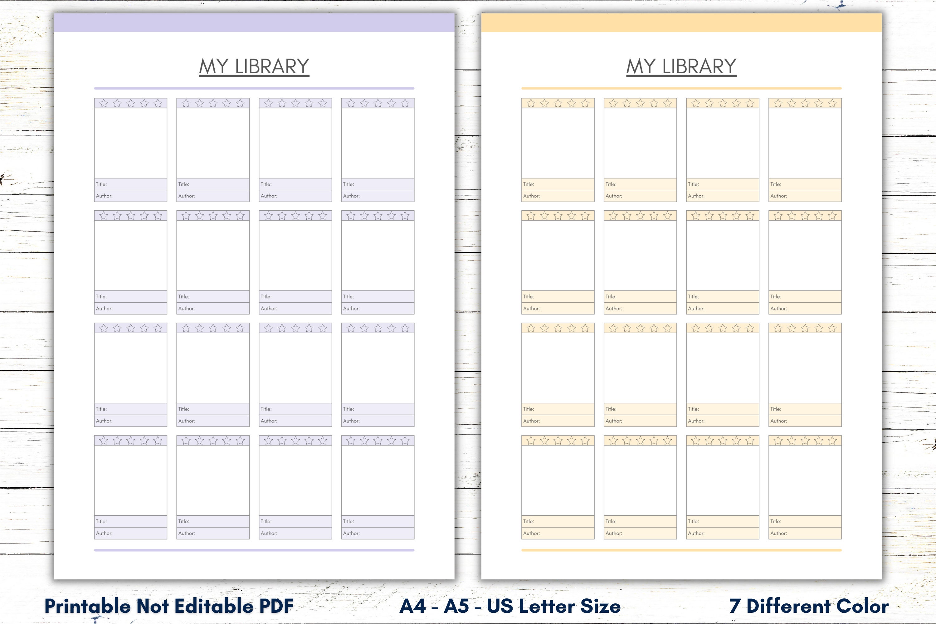 Library Planner Printable Template, Library Overview, Library List ...