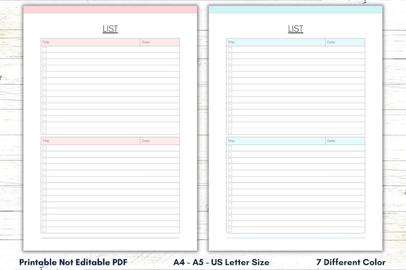 Printable Blank List Template, Blank Checklist Form, Blank List Form ...