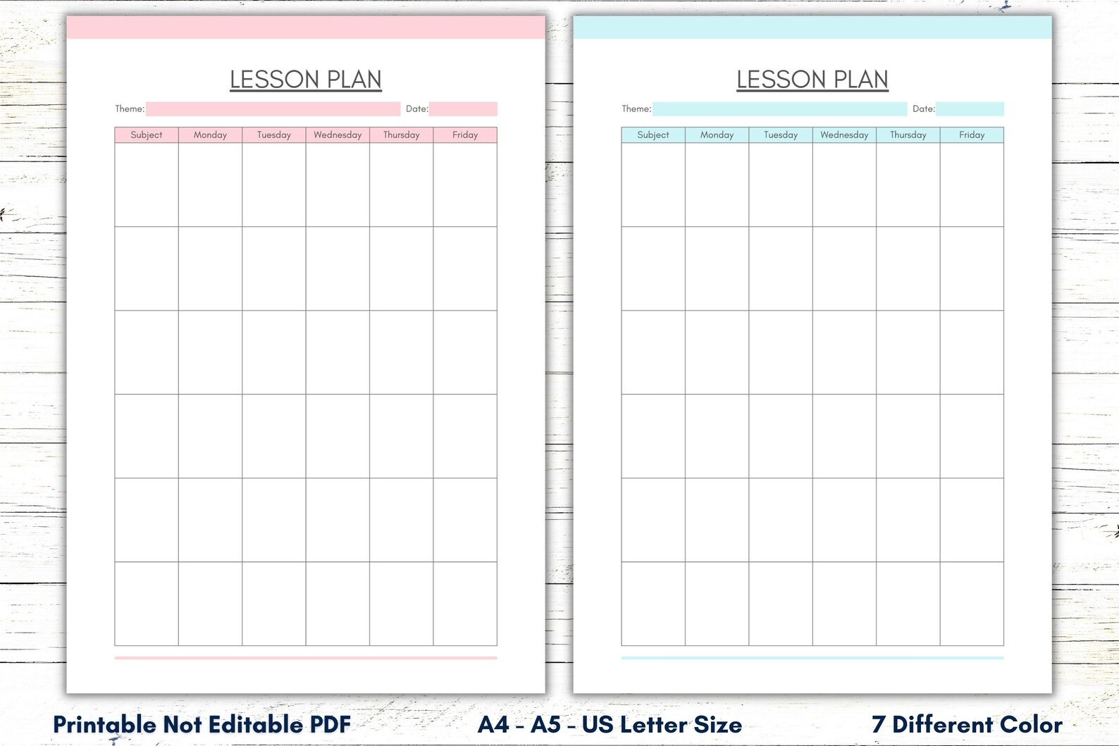 Weekly Lesson Plan Template Printable, Daily Lesson Plan, Lesson Plan ...