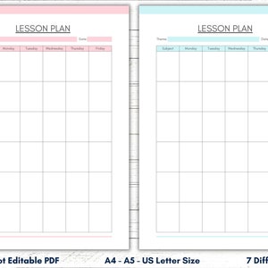 Weekly Lesson Plan Template Printable, Daily Lesson Plan, Lesson Plan ...