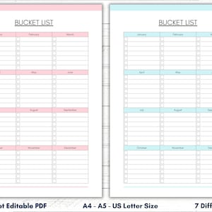 Bucket List Printable Template Bucket List Sheet Bucket List - Etsy