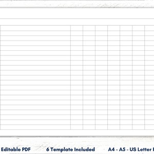 Blank Columns Chart Sheet Printable, Editable Blank Worksheet, Fillable ...