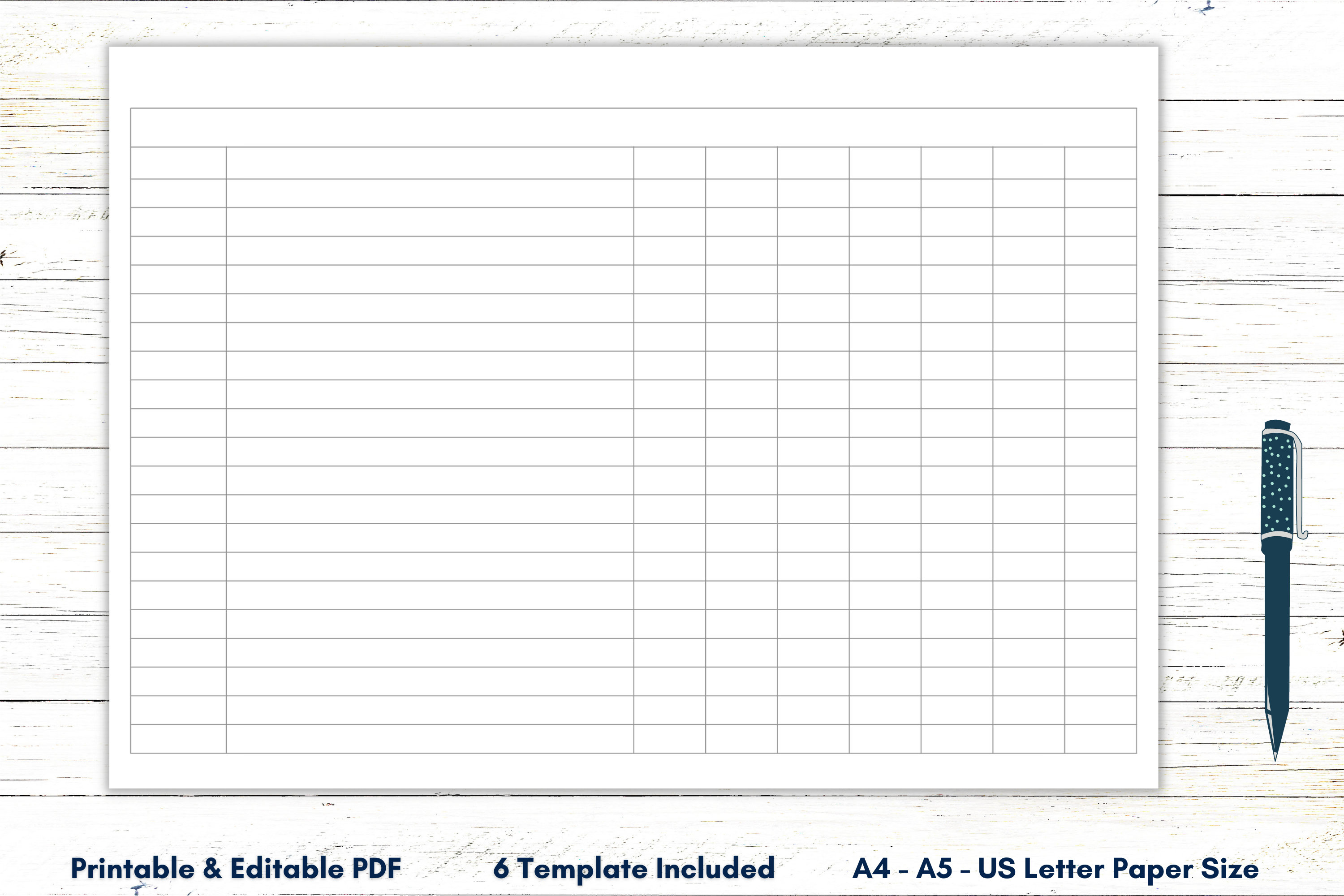 Blank Columns Chart Sheet Printable Editable Blank Worksheet Fillable