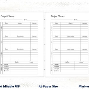 A6 Budget Planner Printable, A6 Budget Sheets, A6 Budget Binder, A6 ...