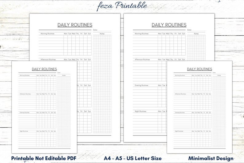 Daily Routine Printable Checklist, Weekly Routine Printable Checklist ...