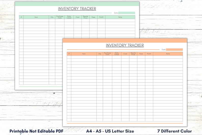 Reseller Inventory Printable, Inventory Tracker Template Inventory ...