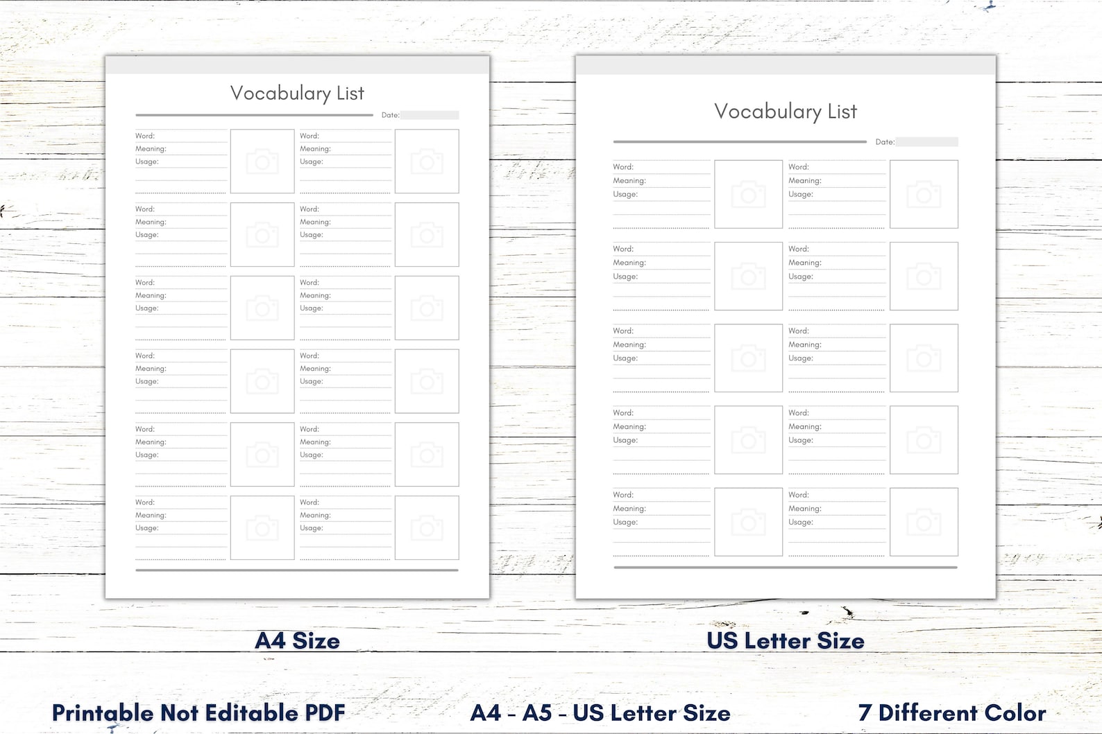 Printable Vocabulary List, Vocabulary Log, Vocabulary Journal ...