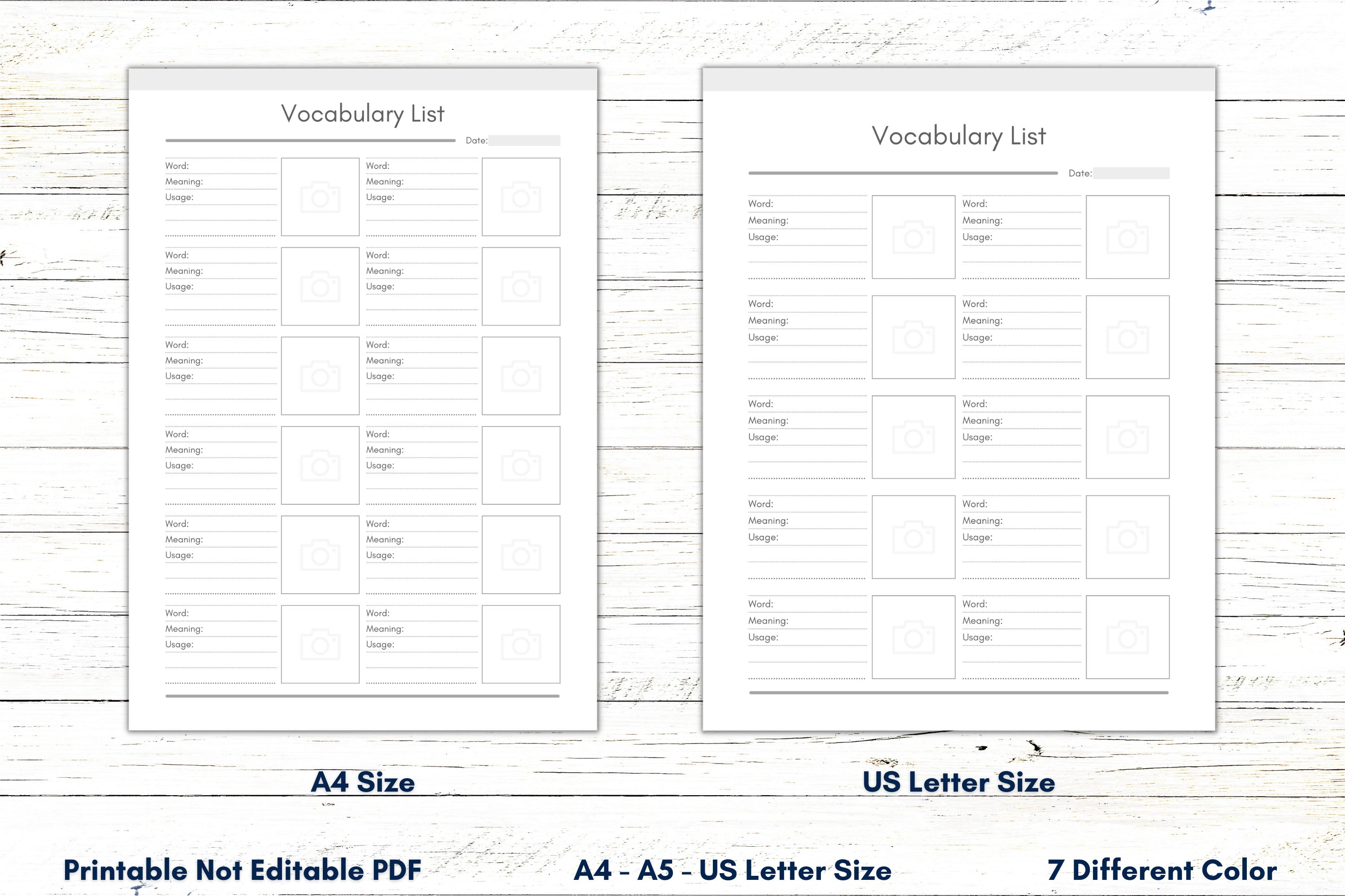 Printable Vocabulary List, Vocabulary Log, Vocabulary Journal ...