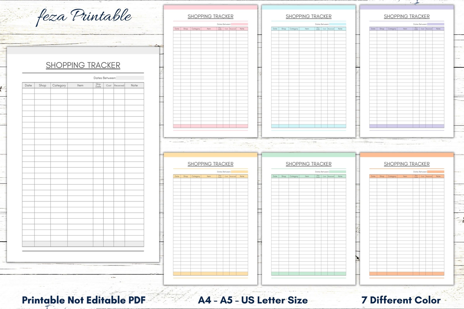 Printable Shopping Log, Shopping Tracker, Shopping Planner, Shopping ...