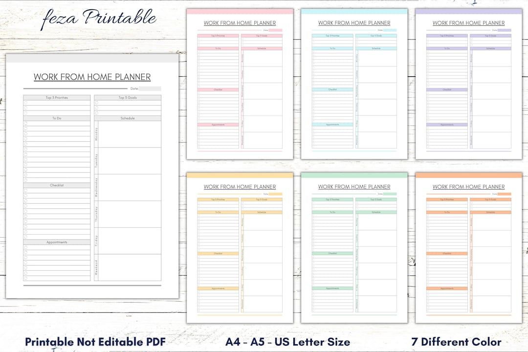 Work From Home Weekly Planner Printable Template, Working to Do List ...