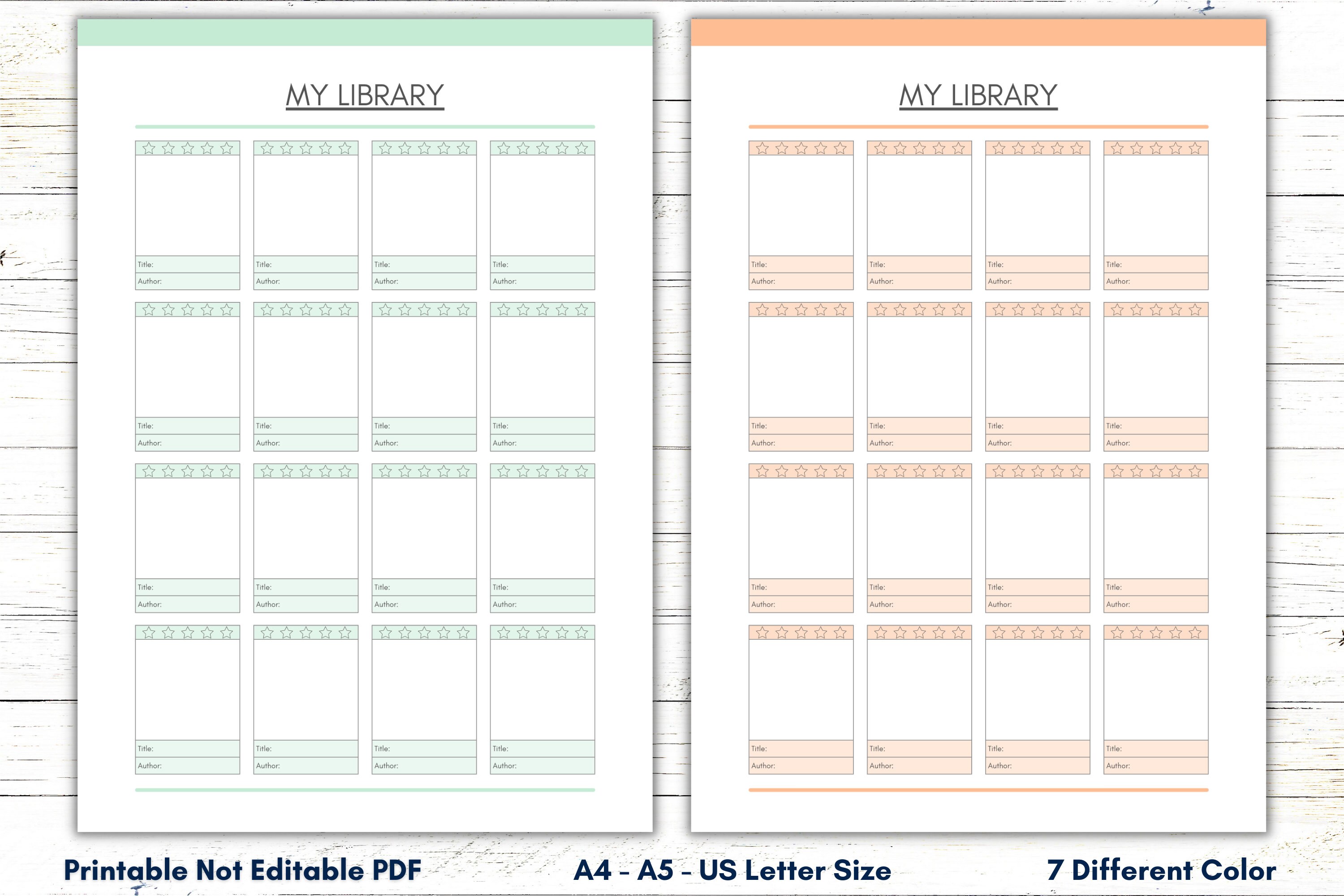 Library Planner Printable Template, Library Overview, Library List ...
