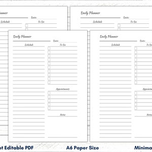 A6 Daily Planner Printable Template, Productivity Organizer (PDF) - Etsy